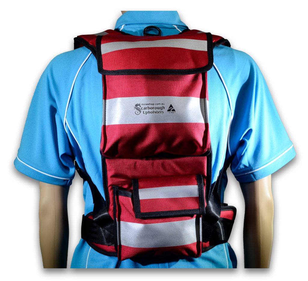 Red Backpack for CSE & Battery - Custom Mining & Safety Equipment ...